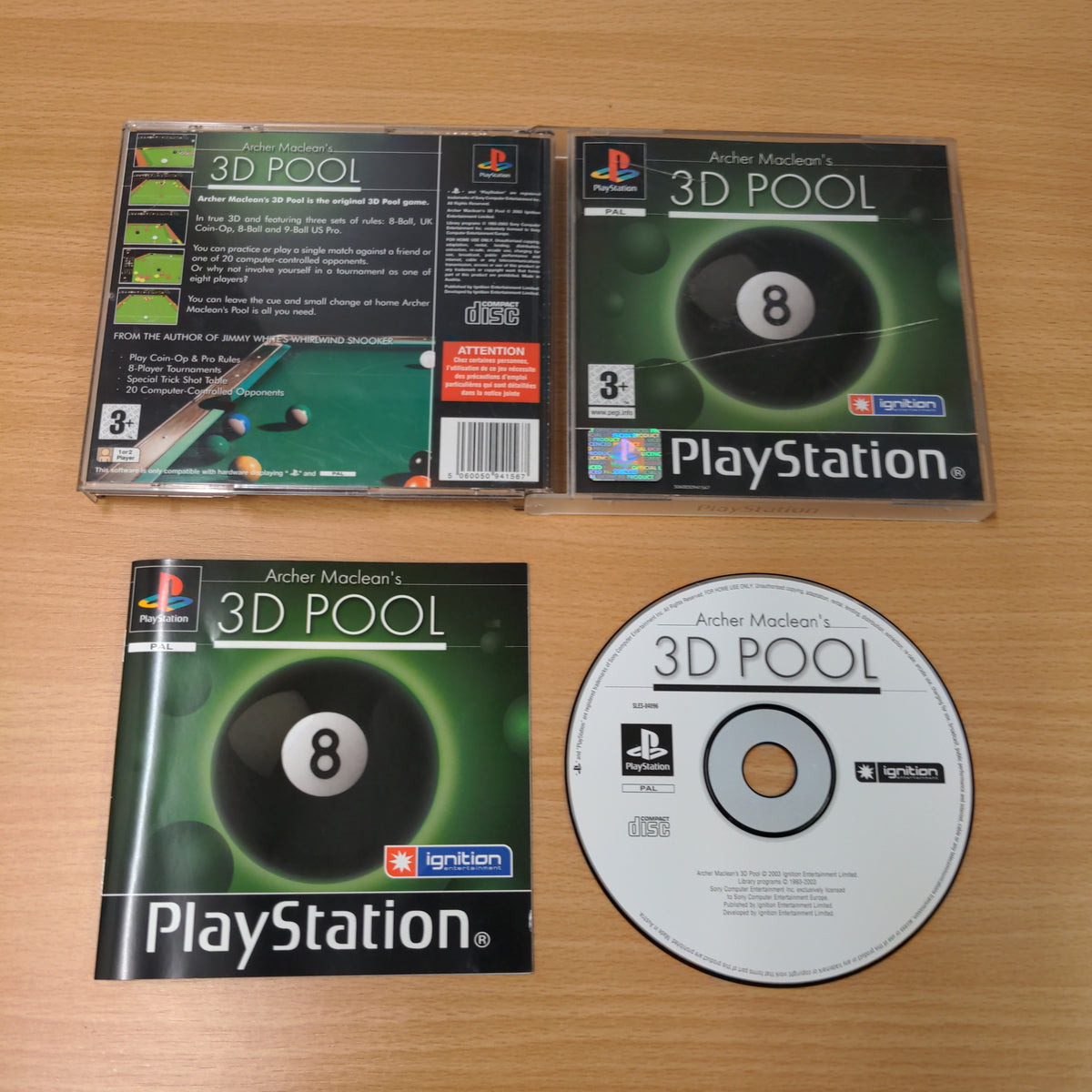 Archer Maclean's 3D Pool Sony PS1 game – retro game store uk ...