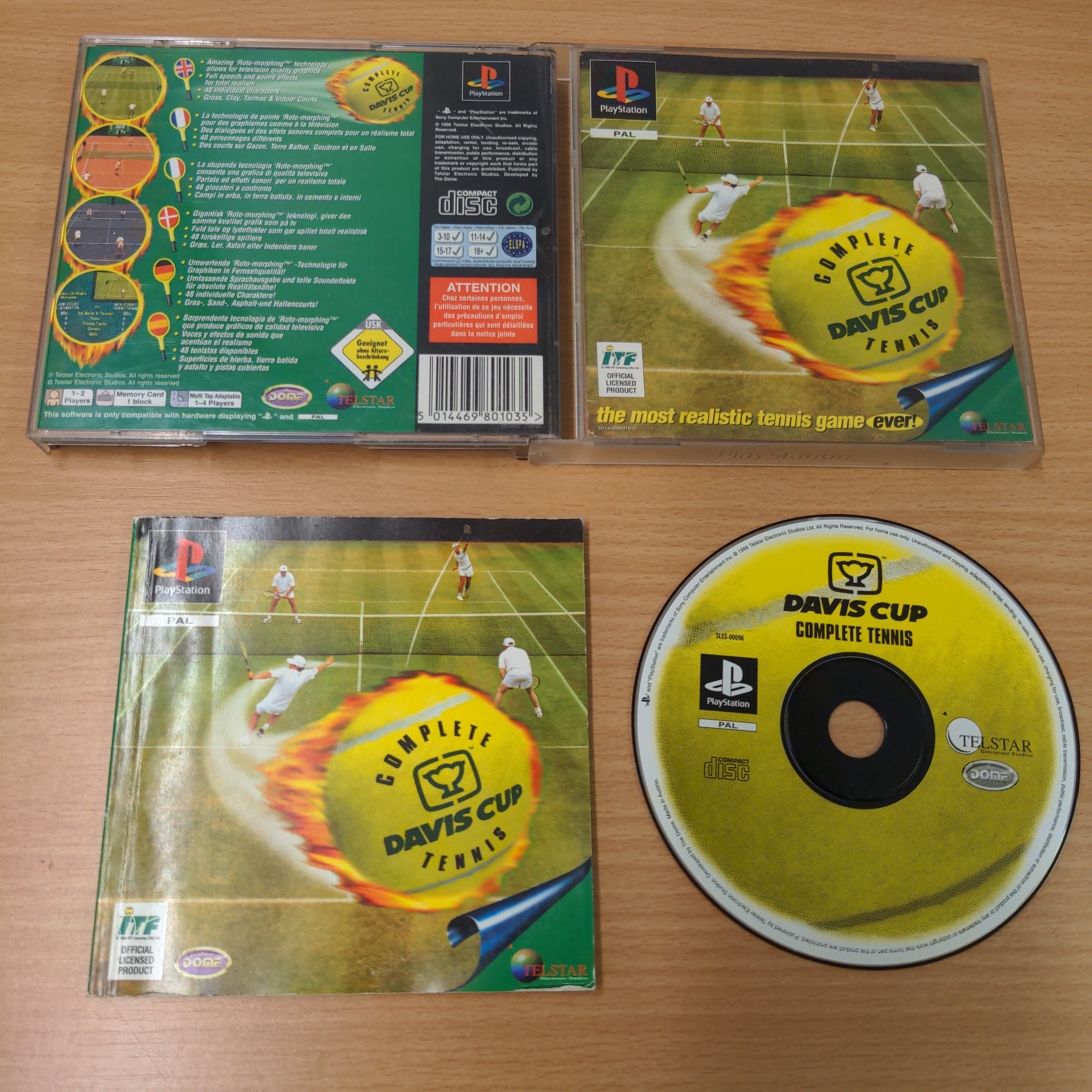 Davis Cup Complete Tennis Sony PS1 game – retro game store uk ...