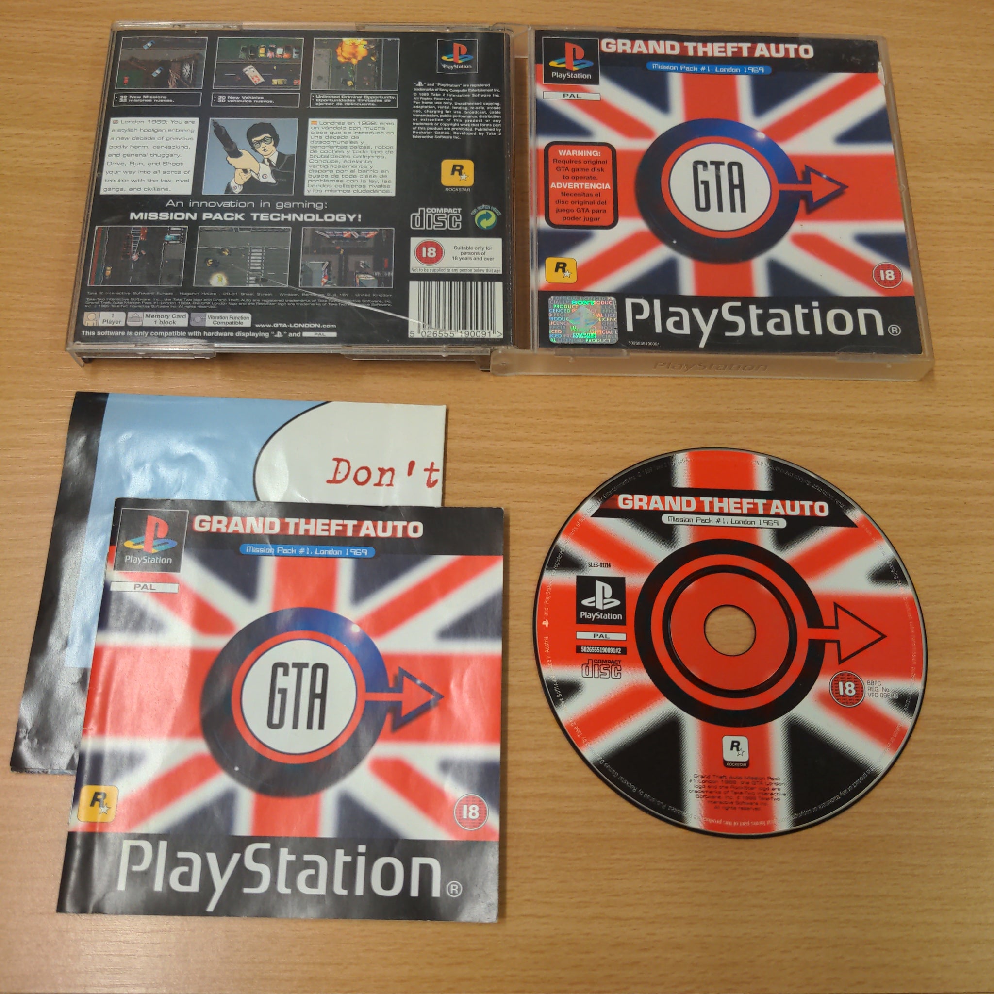 Grand Theft Auto Mission Pack 1 London Sony PS1 game retro game store uk 8BitBeyond