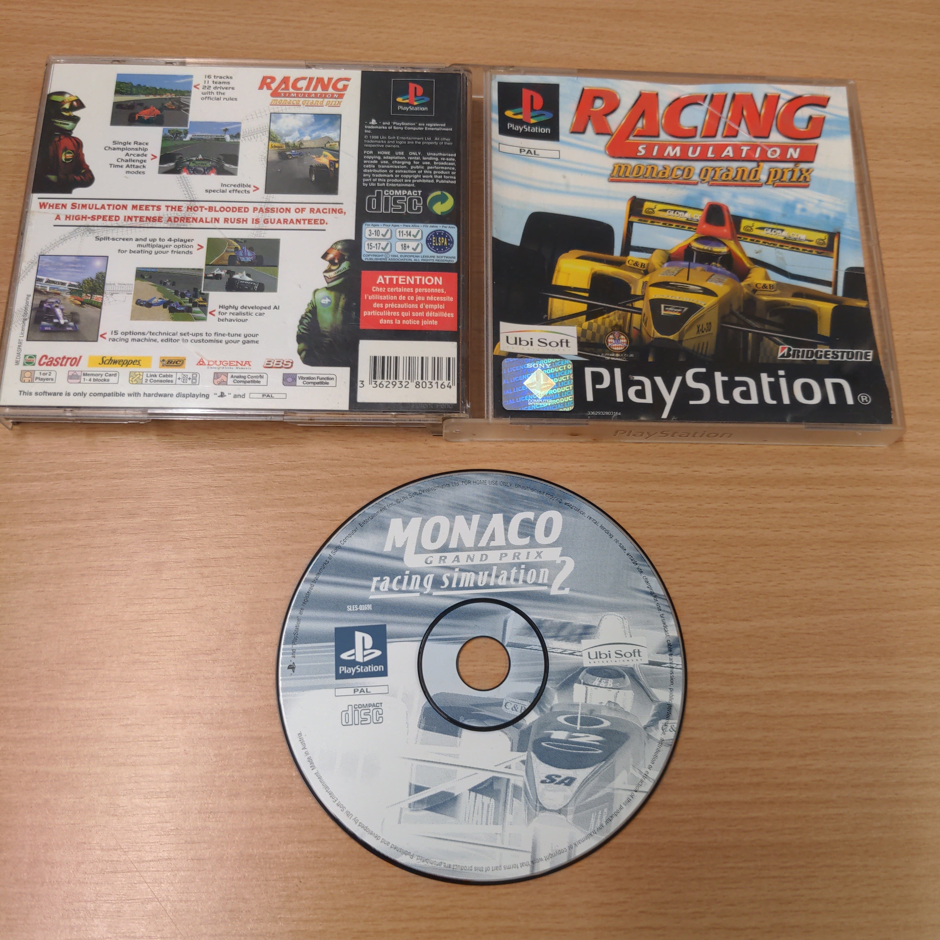 Racing Simulation Monaco Grand Prix Sony PS1 game – retro game store uk ...