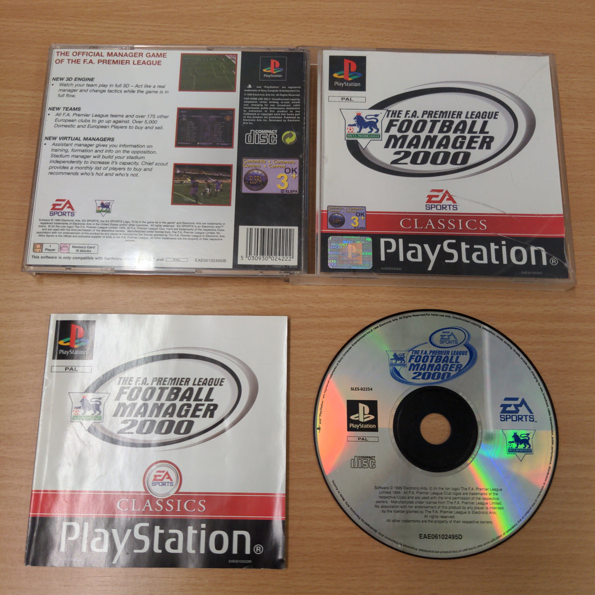 The F.A. Premier League Football Manager 2000 (Classics) Sony PS1 game ...