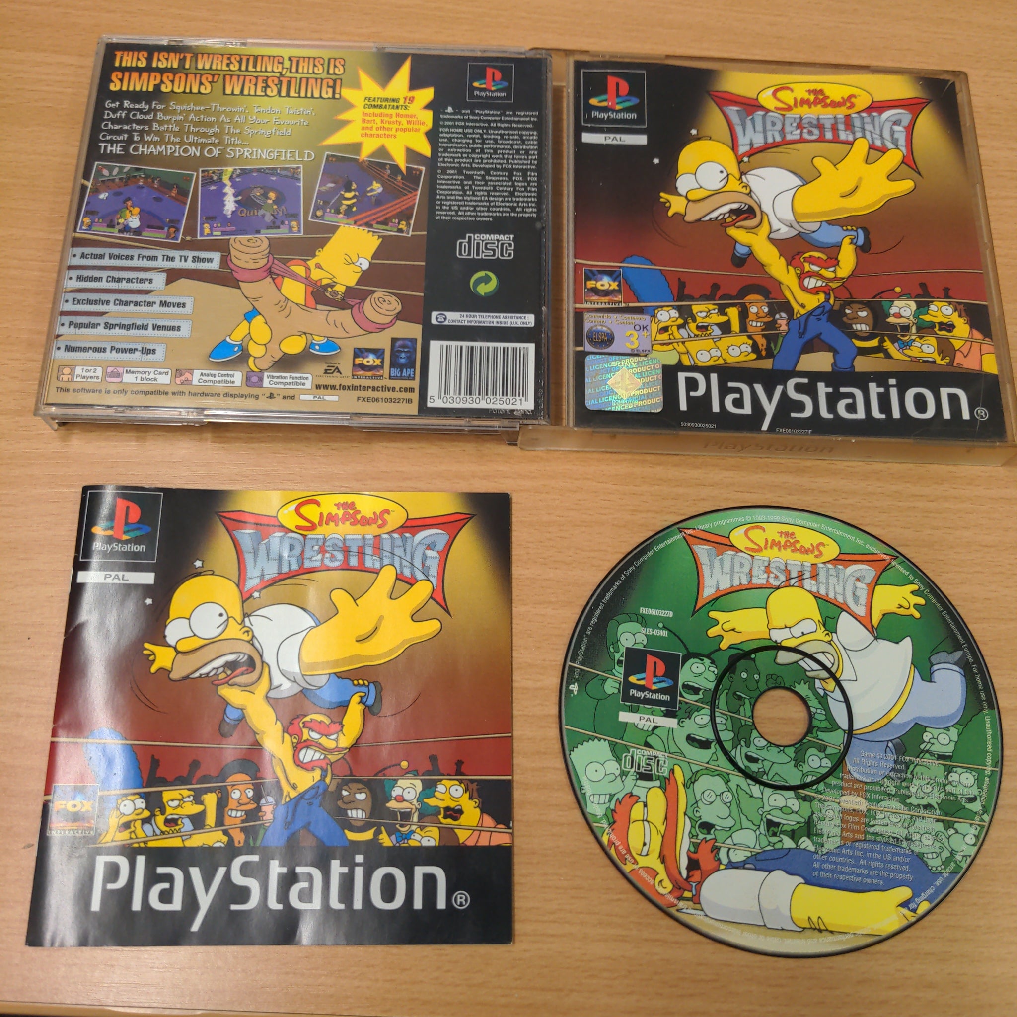 The Simpsons Wrestling Sony PS1 game – retro game store uk - 8BitBeyond.com