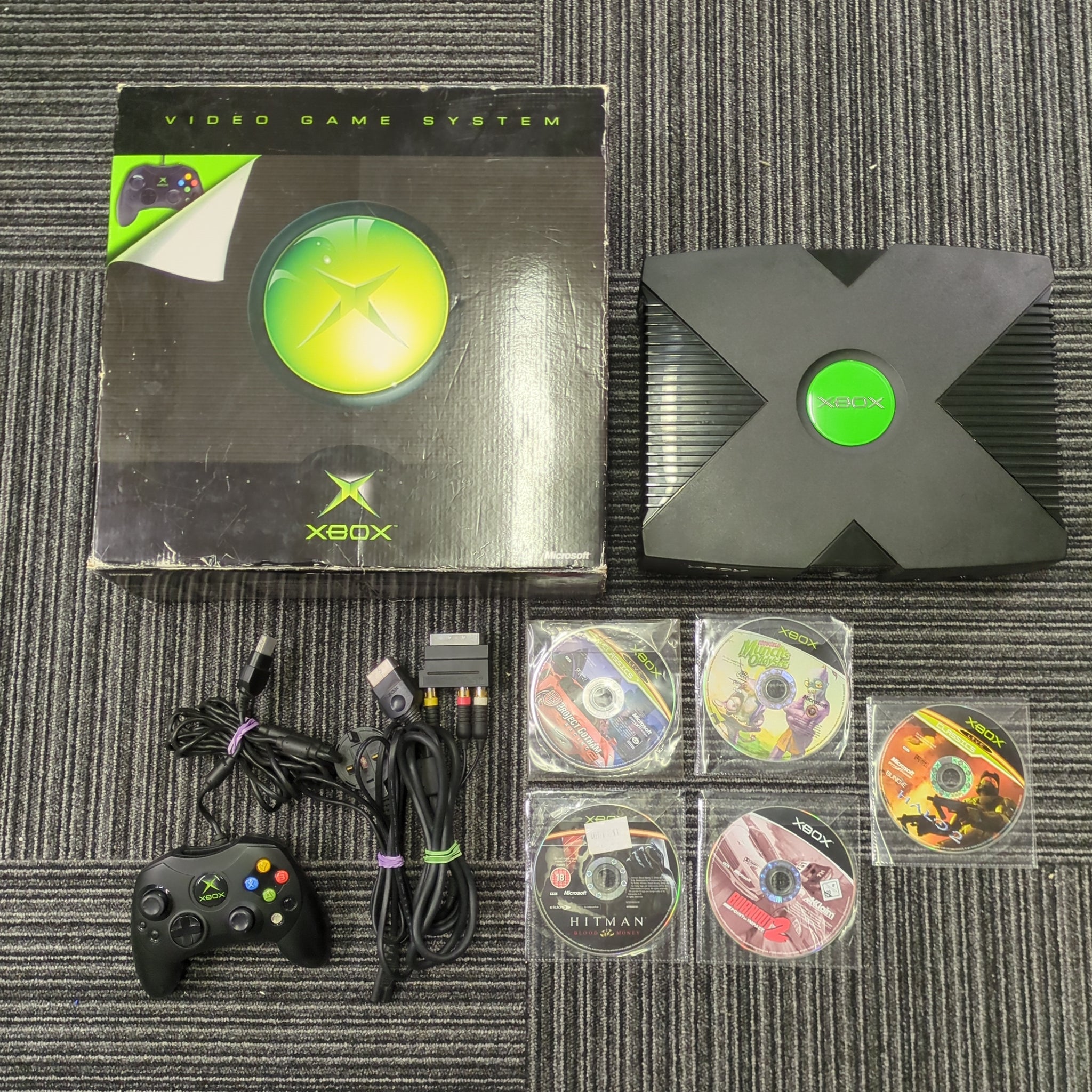 Original Xbox Console Black og Boxed Bundle – retro game store uk ...