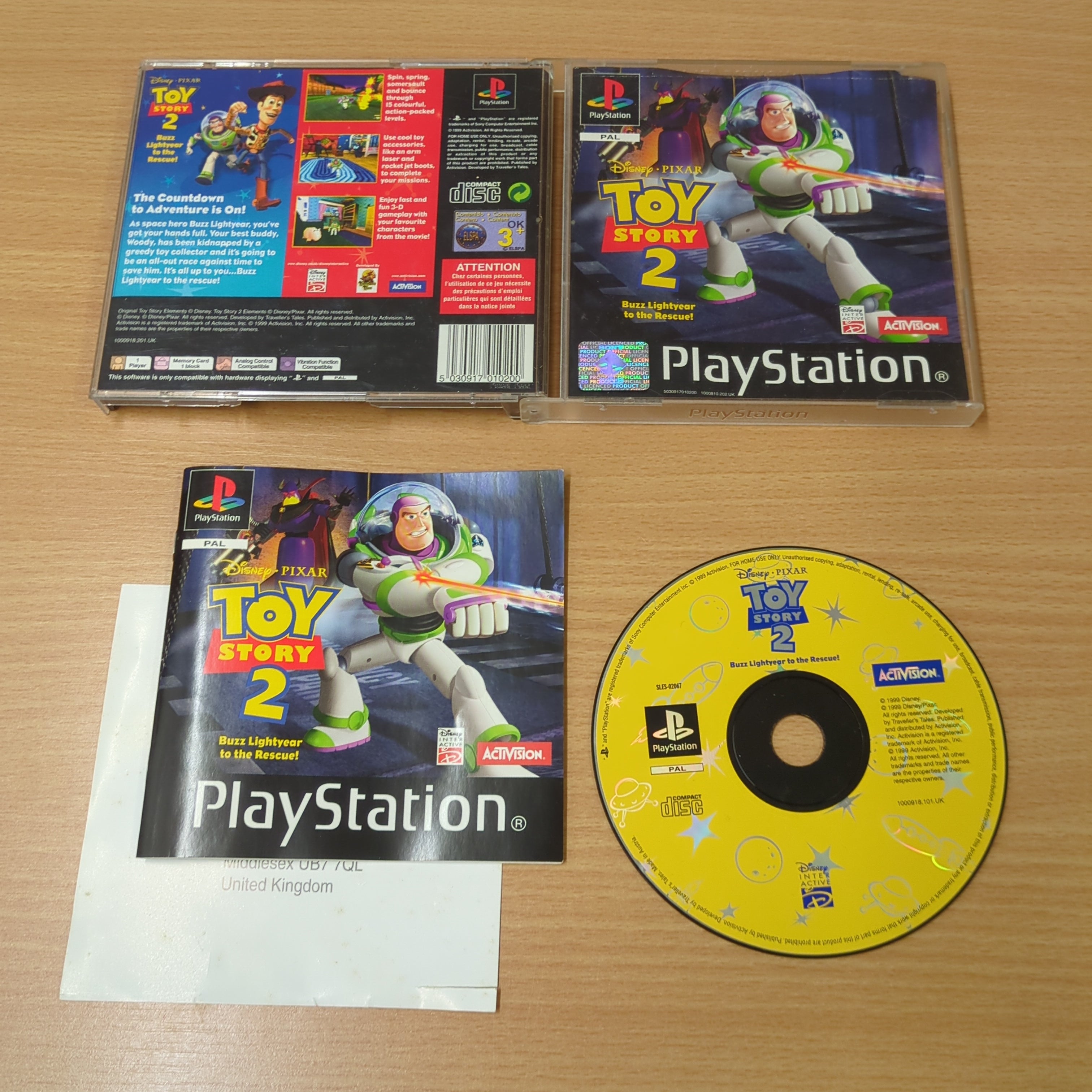 Disney Pixar's Toy Story 2: Buzz Lightyear To The Rescue Sony PS1 game ...