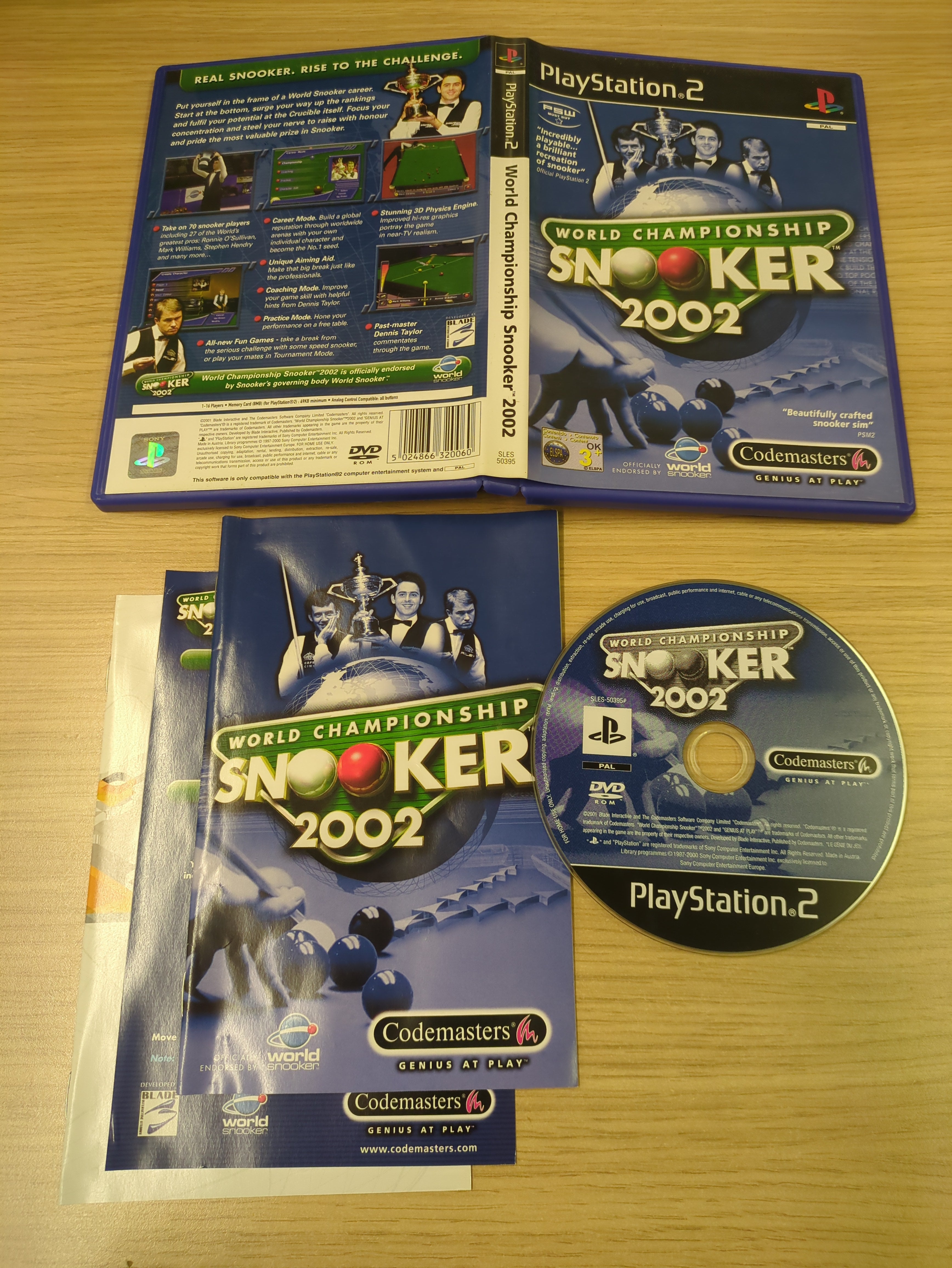 World Championship Snooker 2002 Sony PS2 game – retro game store uk ...