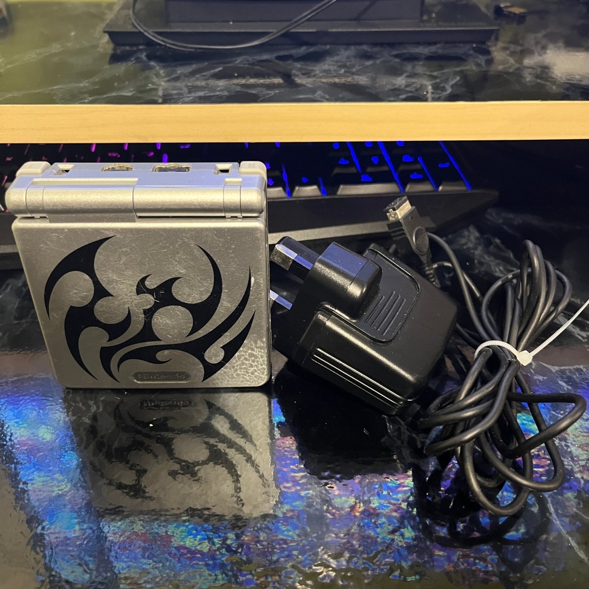 Nintendo Game Boy Advance SP GBA Console Tribal Silver handheld – retro ...